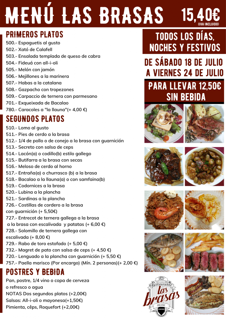 Carta - Las Brasas Calafell