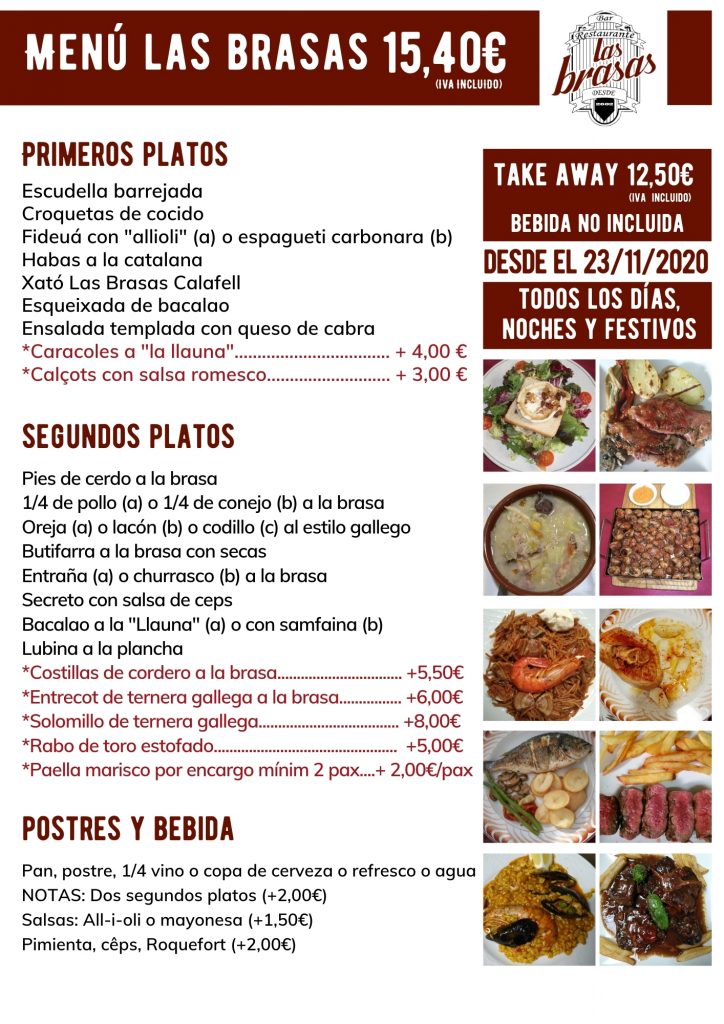 Carta - Las Brasas Calafell